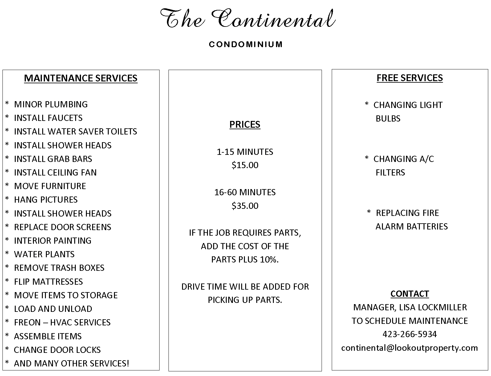 Maintenance Services | The Continental